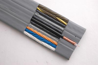 China Flat Flexible Traveling Elevator Cable with TV Camera Cable in Grey Color for sale