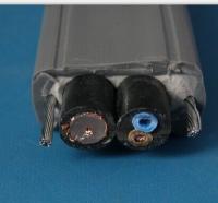 China Flat Flexible Traveling Elevator Cable with TV Camera Cable in Grey Color for sale