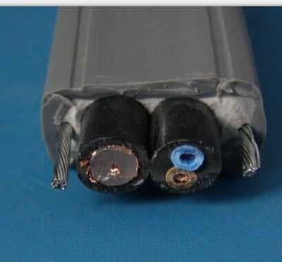 China Flat Flexible Traveling Elevator Cable with TV Camera Cable in Grey Color for sale