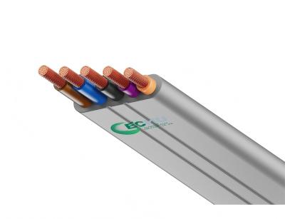 China ECHU 5 Core flat elevator cable, CCC & CE certificated traveling Cable for sale