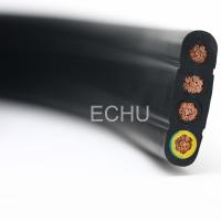 China Flat Flexible Traveling Cable for Crane or Conveyor YFFBG-PUR 8*6.0+4*2.5 PUR Black Jacket for sale