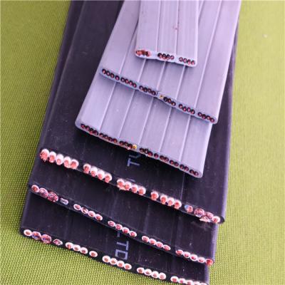 China Flat Flexible Traveling Cable for Crane or Conveyor H07VVH6-F in Parrallel type with Black Jacket for sale