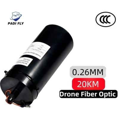 China Professional 0.26mm Drone Optical Fiber for Ultra-Long Distance 20km Fpv Drone Anti-Interference Communication Transceiver for sale
