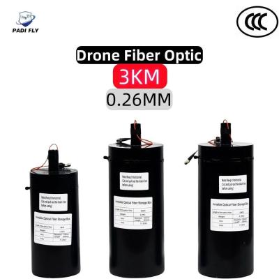 China Long Distance Portable 0.26mm Drone Optical Fiber for Black Carbon Fiber 3km Travel Machine for sale