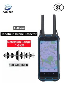 China Handheld 1-2km Dji Fpv Signal Detection Device Upgraded 100-6000MHz Full Band Cover Drone Detector with Drone Radar Positioning Function for sale