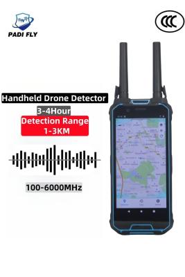 China Handheld Drone Detector With100-6000MHz Multi Band Dji Fpv Autel Drone 1-2km Portable Signal Detector for sale