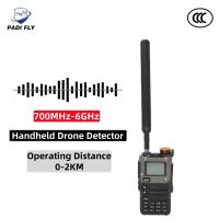 China Professional 700MHz-6GHz Multi Band 0-2km Operating Distance Fpv Detection Portable Anti Uav Detector with Drone Signal Jammer Early Warning Function for sale