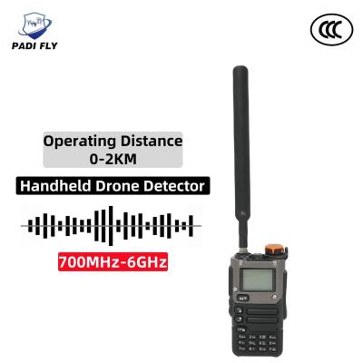 China Professional 700MHz-6GHz Multi Band 0-2km Operating Distance Portable Uav Signal Jamming Detection Handheld Anti Drone Detector for sale