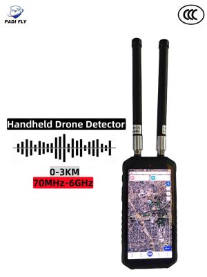 China Professional 0~3km 70MHz~6GHz Accurate Frequency Signal Detection Portable Handheld Uav Detector with Anti Drone Interference Function for sale