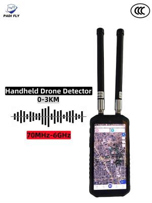 China Handheld Anti-UAV Detector with 6.0 Inches Touch Screen and 70MHz-6GHz Channel Range 0-3km Signal Blocker 4h Working Time for sale