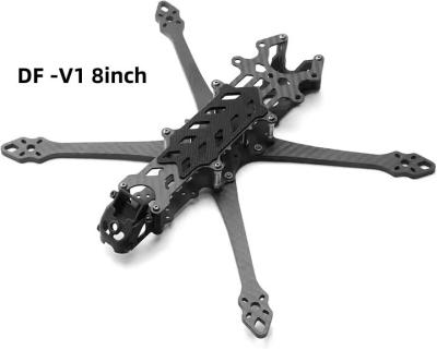 China Durable DF -V1 8inch Fpv Carbon Fiber Fpv RC Racing  Long Range Drone Frame with 5.0mm Arms Wheelbase 375mm for sale