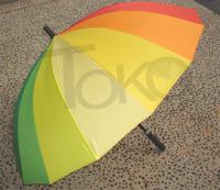 China Easy Open Rainbow Coloured Umbrella , Multi Coloured Golf Umbrella Metal Tips for sale