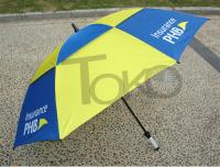 China 30 Inch Double Canopy Vented Travel Umbrella Windproof Black Metal Shaft for sale
