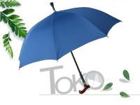 China Blue Vented Golf Umbrella , Mens Folding Double Layer Golf Umbrella Slip Proof Cap for sale