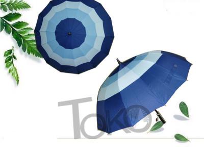 China Stick Auto Open Vented Golf Umbrella , Mens Folding Windproof Umbrella Blue for sale