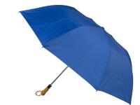 China Wind Resistant Folding Golf Umbrella Dark Blue Pouch Black 2 Section Metal Frame for sale