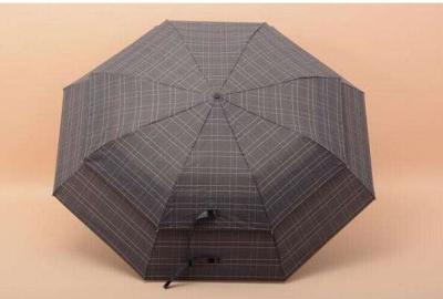 China Plaid Folding Golf Umbrella , Large Vented Golf Umbrella 190T Print Pongee Fabric for sale