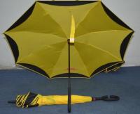 China Lightweight Yellow Vented Golf Umbrella Fibreglass Frame Plastic Cap / Tips for sale