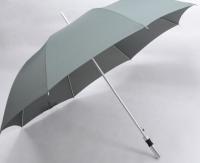 China Gray Gents Folding Windproof Umbrella Anti UV Rays Aluminum Handle Strong Frame for sale