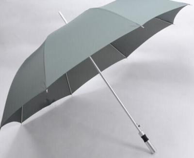 China Gray Gents Folding Windproof Umbrella Anti UV Rays Aluminum Handle Strong Frame for sale