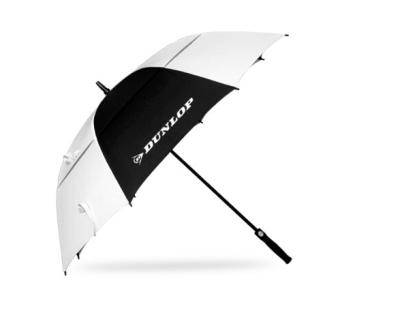 China Double Canopy Black And White Golf Umbrella Plastic Handle 4.0mm Ribs / Shaft for sale