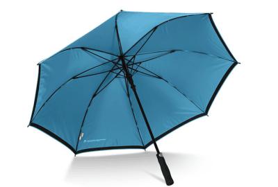 China Portable Rain Blue Double Canopy Umbrella Folding Fibglass Shaft / Ribs for sale