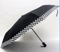China Medium Sized Automatic Up And Down Umbrella Balck Metal Frame With Fibreglass Ribs for sale