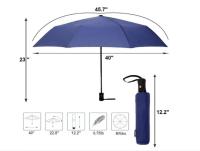 China Ultra Compact Auto Open Close Golf Umbrella 3 Section Metal Frame Black Handle for sale