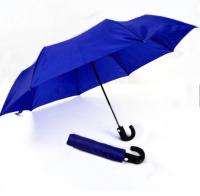 China Mens Compact Umbrella Push Button Open Close Royal Blue 21 Inches Plastic Tips for sale
