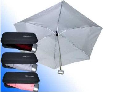 China EVA Box Bottle Shaped Umbrella , Mini Compact Inside Out Umbrella Silver Fabric for sale