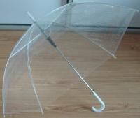 China Stick Plastic See Through Umbrellas , Transparent Folding Umbrella / Dome Umbrella for sale