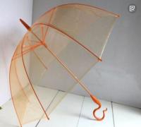China Orange Transparent Bubble Umbrella / Foldable Umbrella Fibreglass Frame / Ribs for sale