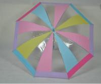 China Children's Rainbow See Through Umbrella , Clear Transparent Compact Umbrella for sale