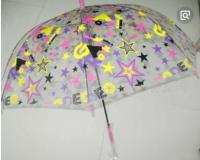 China Colorful Clear Canopy Bubble Dome Umbrella Plastic Hook Handle Stick Metal Frame for sale