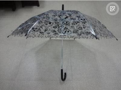 China Extra Large Auto Open Bubble Umbrella Black Hook Handle Black Tips 95cm Open Dia for sale