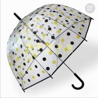 China Transparent See Through Umbrella , Windproof Clear Plastic Dome Umbrella Printed for sale