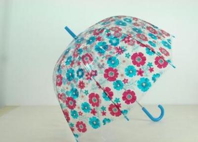China Compact Transparent Birdcage Dome Umbrella 8 Ribs Curved Handle Durable Windproof for sale