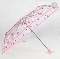China Folding Compact Pink Bubble Umbrella Manual Open Print POE Canopy 25cm Fold Lenght for sale