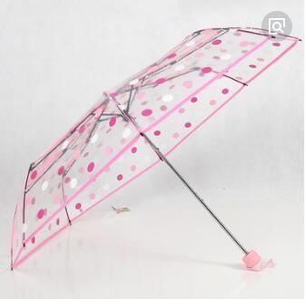 China Folding Compact Pink Bubble Umbrella Manual Open Print POE Canopy 25cm Fold Lenght for sale