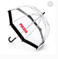 China Black Edge Clear See Through Umbrella Automatic Curved Handle 80cm Dia for sale