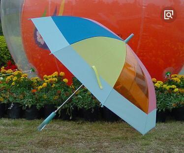 China Off Set See Through Umbrella , Ladies Rainbow Bubble Umbrella Automatic Open for sale