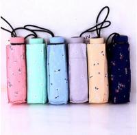 China Mini Flower Lightweight Sun Umbrella / Travel Umbrella Rubber Coating Handle for sale