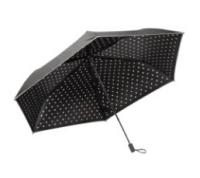 China Black Lightweight Folding Umbrella , Compact Wind Resistant Umbrella 3 Section Shaft for sale
