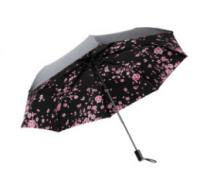 China Strong Windproof Lightweight Folding Umbrella Black Color Offer UV Protection for sale