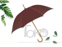China 23 Inch Walking Stick Umbrella , Gentleman'S Umbrella Wooden Handle Auto Open for sale