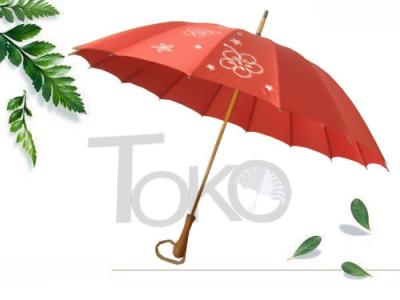 China Ladies Wood Stick Self Defence Umbrella Automatic Open 8 Ribs Plastic Tips for sale