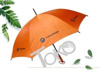 China Orange High Strength Womens Walking Umbrella Hook Handle 10mm Metal Shaft for sale