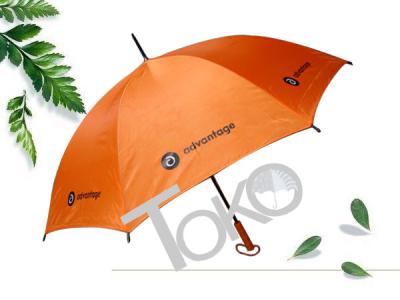China Orange High Strength Womens Walking Umbrella Hook Handle 10mm Metal Shaft for sale