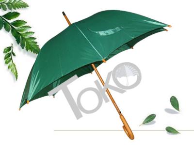 China 48 Inches Wooden Handle Umbrella Walking Cane Metal Frame With Flute Ribs for sale