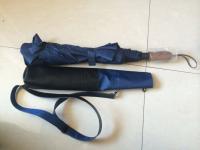 China Vented Golf Umbrella Wooden Handle Double Layer Canopy Offer UV Protection for sale